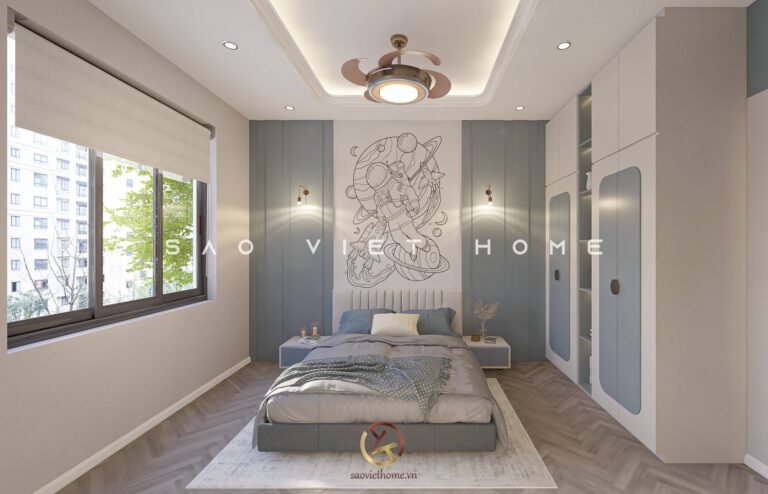 Thiết kế nội thất gỗ óc chó - Mr T House - Sao Việt Home